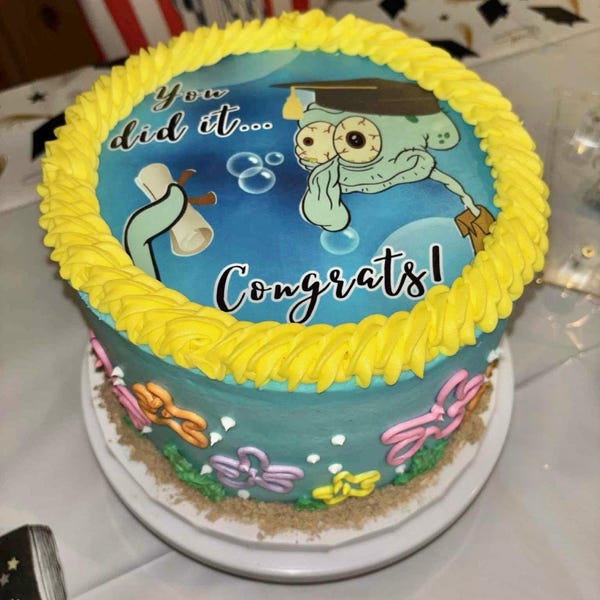 Cake Topper Sponge You Did It! Edible Image Birthday Round Circle - Etsy