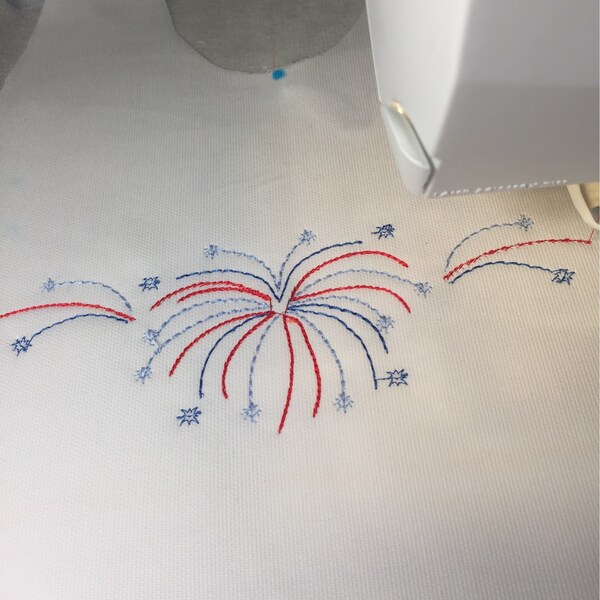 Fourth of July Patriotic Firework Bean Stitch Sparkler Motif Quick ...