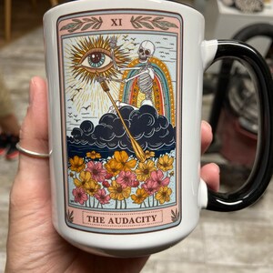 Audacity Tarot Card Mug Occult Skeleton Tarot Card Coffee - Etsy
