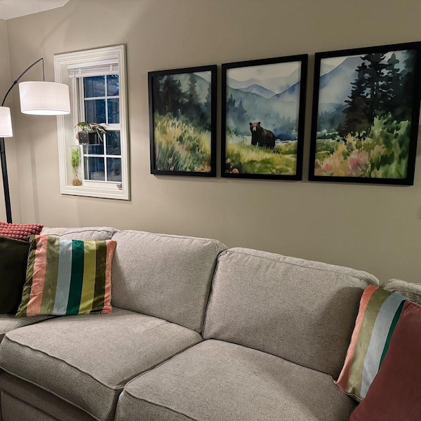 Torres Del Paine Watercolor Print Chile Gift Patagonia Lakeside Poster ...