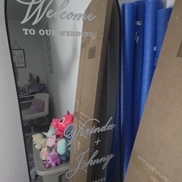 Custom Wedding Mirror Decal, Shower, Parties, Events, Personalized ...