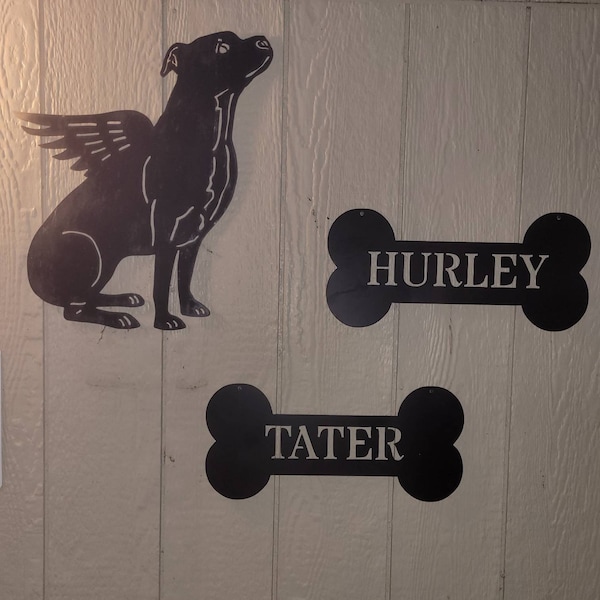 Dog Bone Sign With Name, Dog Bone Name Plate, Custom Sign - Etsy