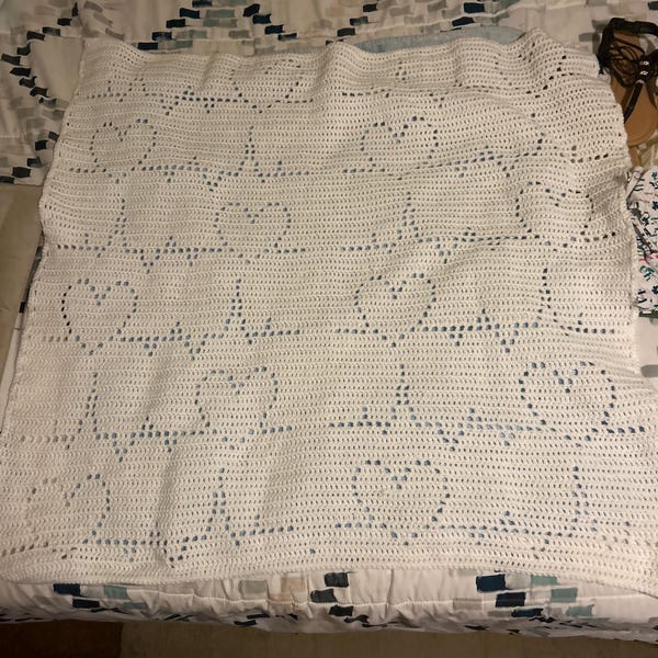 Frog Filet Crochet Blanket Instant Downloadable PDF Written Pattern ...