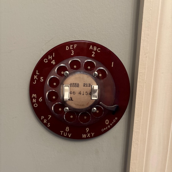 Vintage Dark Red Telephone Dial Precision Laser Cut Toggle and Decora ...