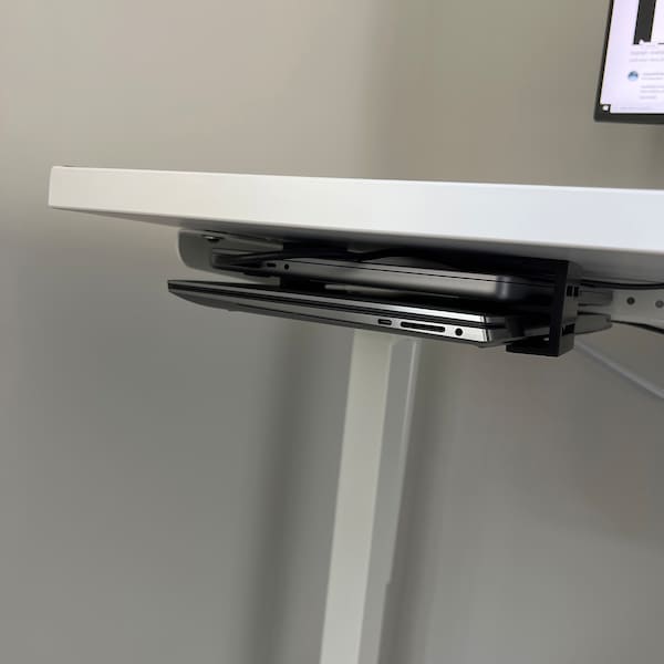 Under Desk Double Decker Laptop Holder Mount | Fits Double the Laptops ...