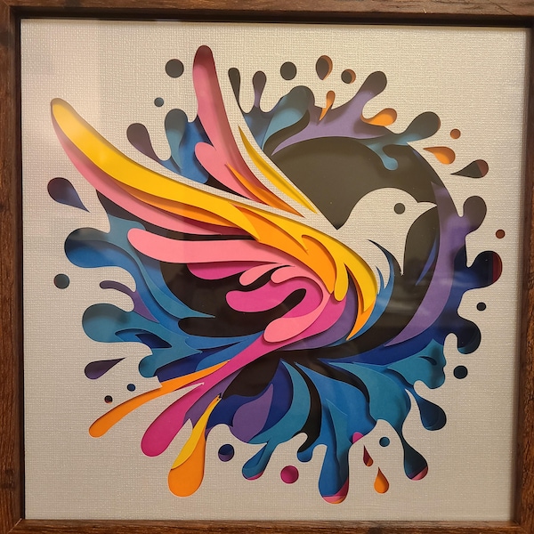 Layered Bird SVG, Shadow Box Template, Sparrow Bird 3D SVG Shadowbox ...