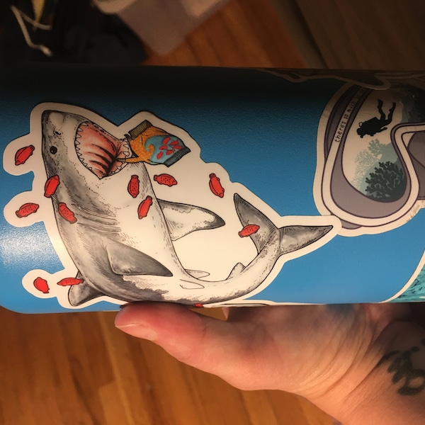 Shark + Swedish Fish - Snack Attack - Vinyl Decal - Sticker - Etsy