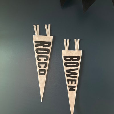 Large Custom Pennant Flag Cursive Font - Etsy