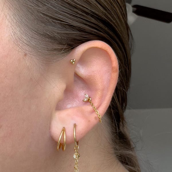 Implant Grade Titanium Chain Hoop Conch, Septum Ring Piercing F128 ...