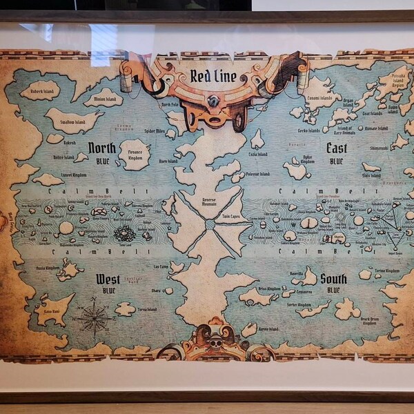 Anime One Piece World Map, Wrapped Canvas Map, World Map, Wrapped ...