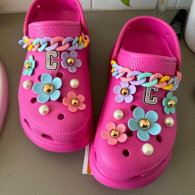 Cute Cartoon Shoe Buckles Set With Chain,crystal Animal Shoe Charms ...