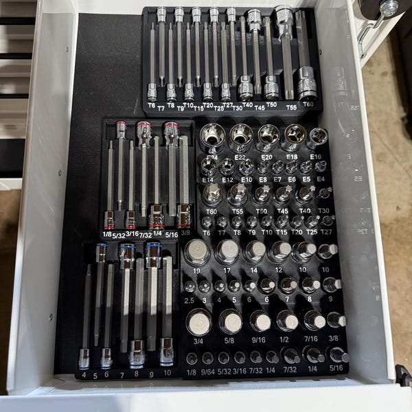 Quinn Master Bit Socket Organizer – Fits Harbor Freight 87pc Set #70347 ...