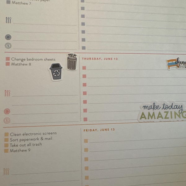 Trash Day Stickers (1/2" Each), Planner Stickers, Chore Stickers for ...