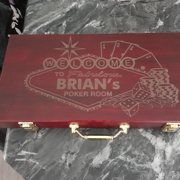 Personalized Poker Gift Set, Custom Engraved Poker Game Box, W/poker ...