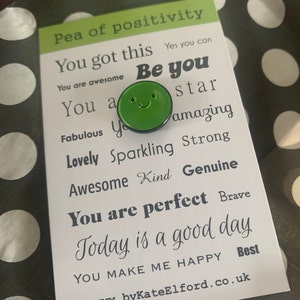 Pea of Positivity Enamel Pin, Cute Green Pea, Positive Enamel Brooch ...
