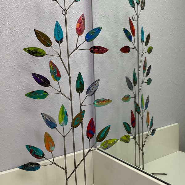 Metal Tree Sculpture, Metal Wall Art, Handmade, Welded, Hand Painted ...