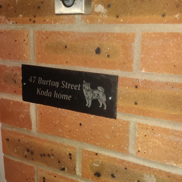 Weatherproof Slate Board AT HOME AS A CAMPER Door Sign Wall Decoration ...