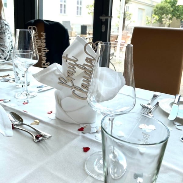 Place Cards for the Glass, Name Cards, Wooden Lettering, Table ...