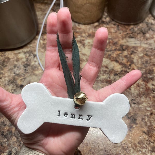 Personalised Dog Bone Clay Tree Decoration, Pet Christmas Decoration ...