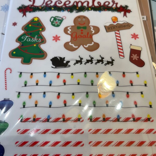 December Monthly Bullet Journal Sticker Kit - Christmas Themed Stickers ...