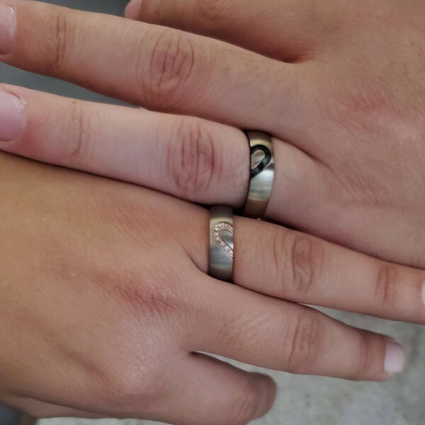 Engraved Matching Promise Ring, Wedding and Engagement Rings / Bands ...