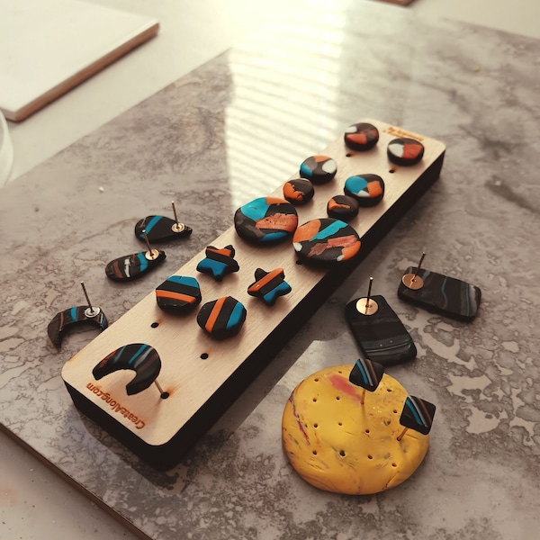 Stud Earring Assembly Baking Sealing Resin Coating Jig Support Wood ...