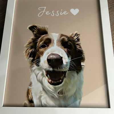 Custom Pet Portraits Using Pet Photo Personalized Digital Dog Portraits Cat Portraits Custom Dog ...