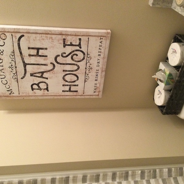 PERSONALIZED Custom Bath House Sign Bathroom Art Family Name and Co ...