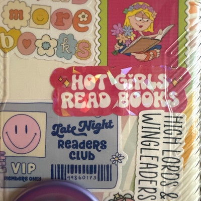 Hot Girls Read Books Sticker Holographic Waterproof Kindle Laptop Funny ...