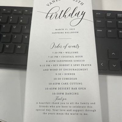 Birthday Program Template, Birthday Itinerary Template, Editable ...