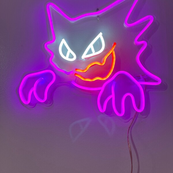 Gengar LED Cute Anime Neon Sign Gengar I Choose You Design Home LED ...