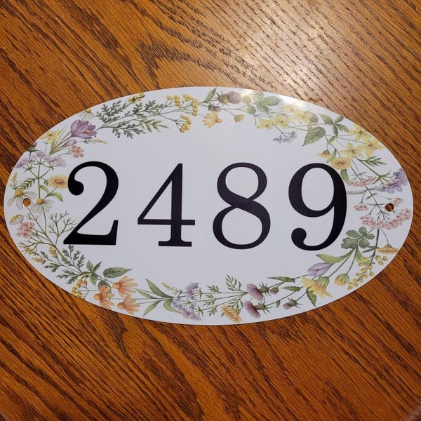 House Numbers, Colorful Flower House Number Sign, Custom Address Plaque ...