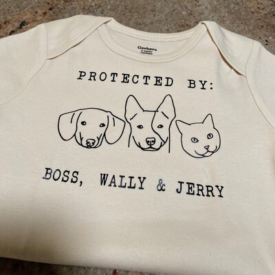 Protected by Dog Onesie® Custom Dog Breed Onesie® 3 Dog - Etsy