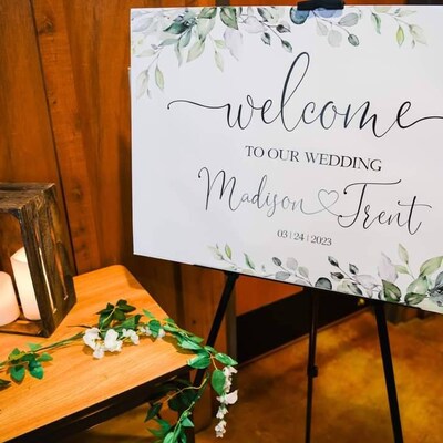 Editable Wedding Welcome Sign Template, Eucalyptus Welcome Board ...