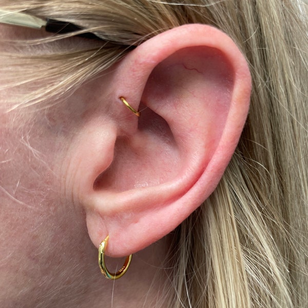 Tiny Clicker Ring • Tiny Plain Hinged Segment Hoop, Seamless Ring, Tiny Tragus Hoop, Cartilage ...