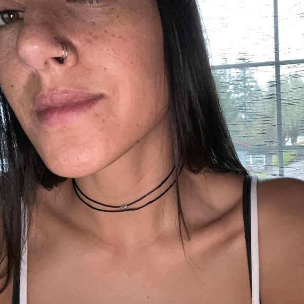 Ultra Thin Black Wrap Choker, Skinny Black Satin Choker Necklace ...