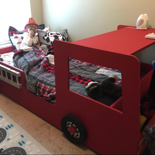 Fire Truck Bed PLANS (plans Only), Create a Fireman Themed Bedroom for ...