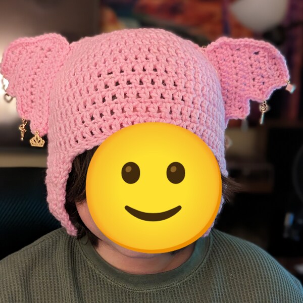 Pink Fairy Ears Crochet Pink Fairy Ear Hat Fairy Ears Pink Nymph Ears ...