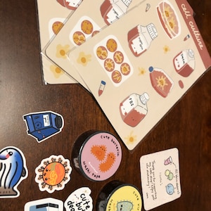 Cute Eukaryotic Cell Culture Sticker Sheet Kawaii Science Planner ...