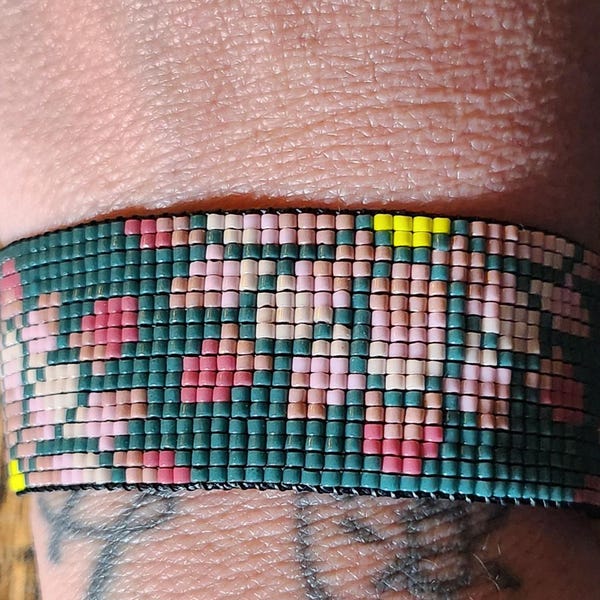 Native Inspired Bead Loom Pattern - Bear Paw Loom Bracelet Pattern - Etsy