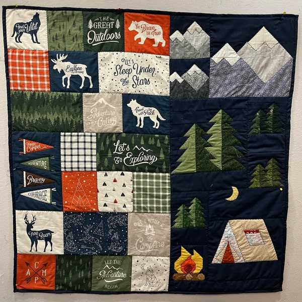 PDF Fall Camping Foundation Paper Piecing Quilt Pattern - Tent Quilt ...