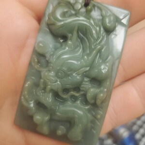 Large Jadeite Jade Longevity Lock Carved Necklace 长命锁 | Etsy