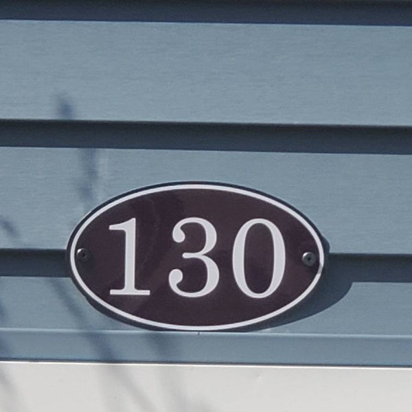 Custom Oval Address Sign Black Aluminum 12"w X 7"h, Personalized House ...
