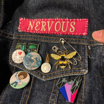 Preppy Pink Lightning Bolt Patch. Large Embroidered Iron on Patch. - Etsy