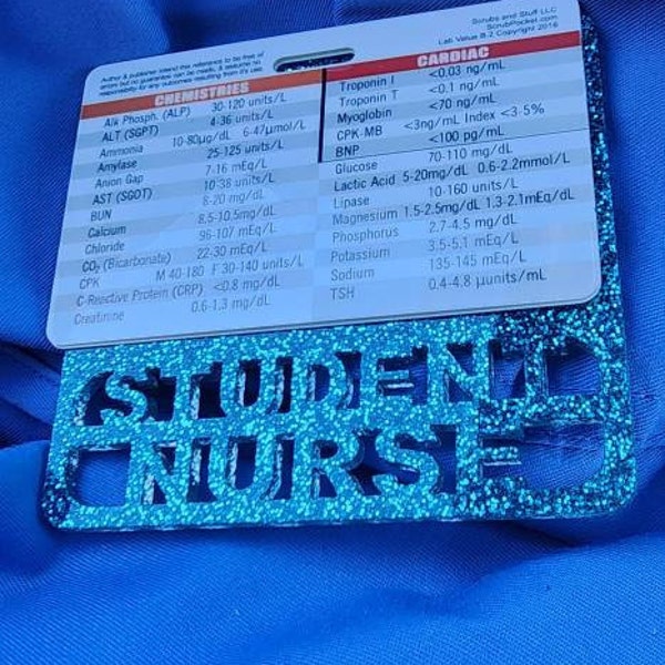 Laboratory Values Badge Card Reference Horizontal for Nurse Medic EMT ...