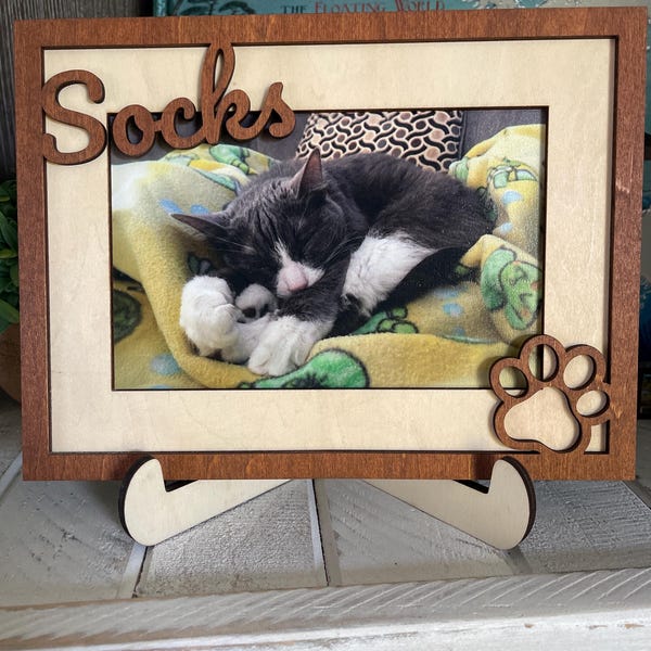 Custom Dog Frame, Dog Memorial Gift, Cat Name Photo Frame, Dog Picture ...