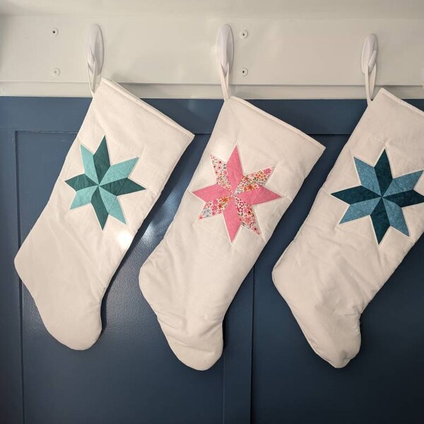 Christmas Stocking - Sewing Pattern - Modern Quilted Stocking PDF - 3 ...