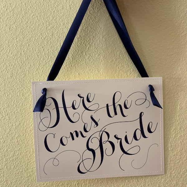 Here Comes the Bride Sign Wedding Sign Ring Bearer Flower Girl Banner ...