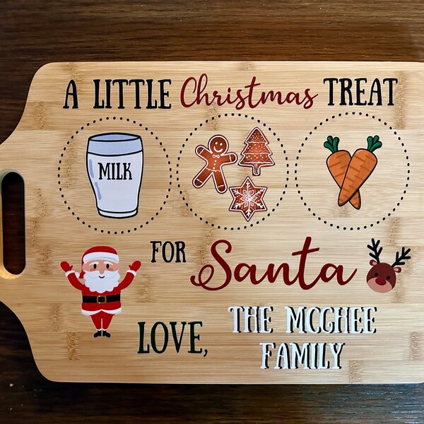 Santa Plate, Cookies for Santa, Personalized Santa Plate, Santa Board ...