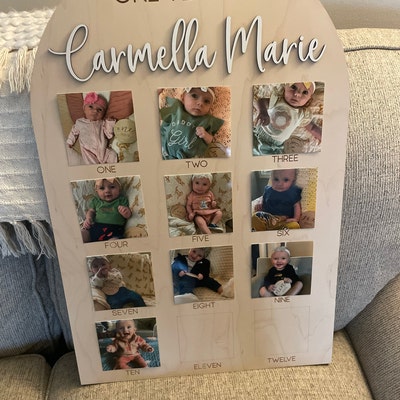 One Year of Photo Board, First Year Board, Baby's My First Year Sign ...